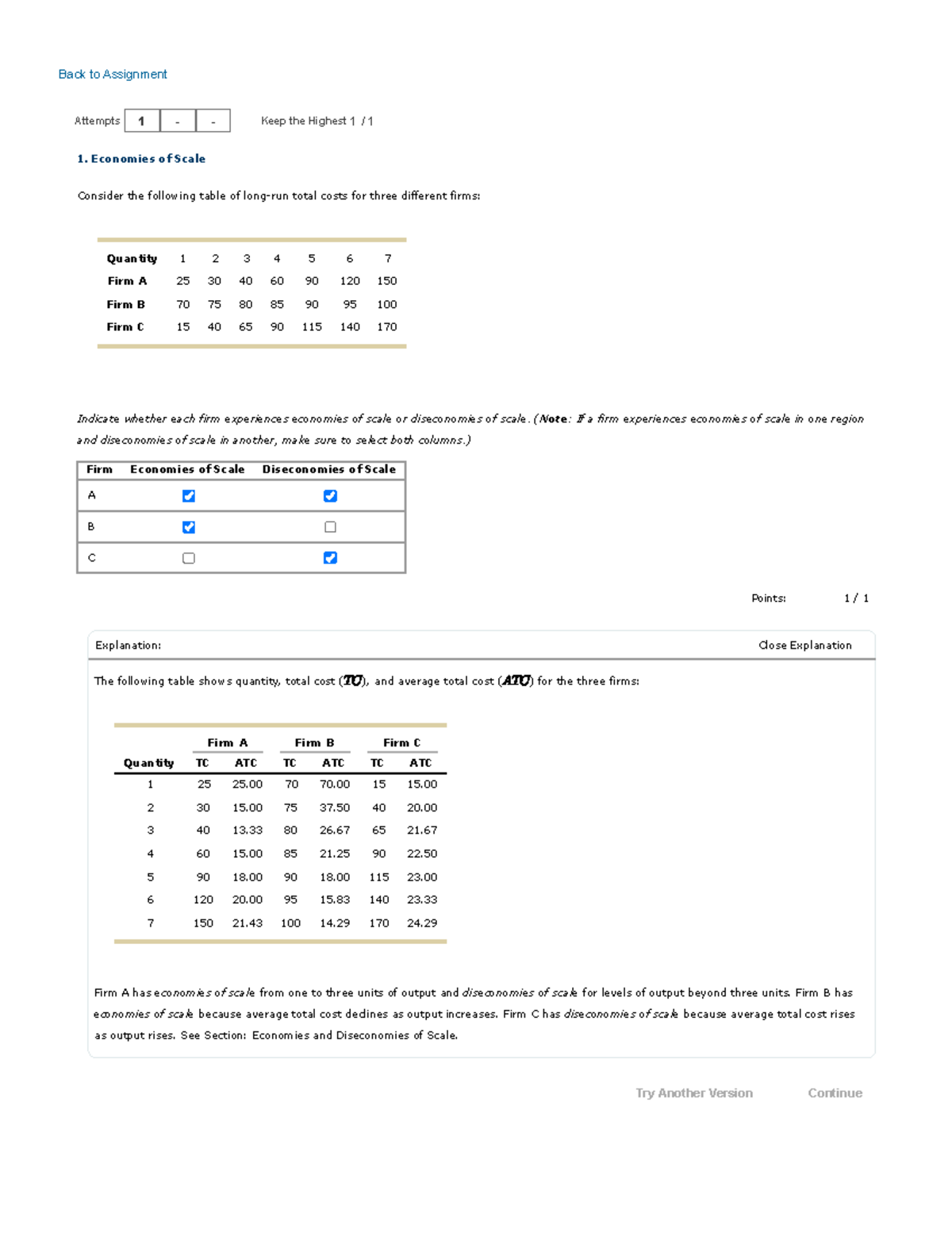 Economies of Scale - Module 5.1 Quiz for Course Evaluation - Studocu