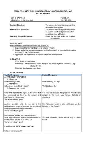 Iwrbs Module 1-Concept, Elements and Characteristics of Belief Systems ...