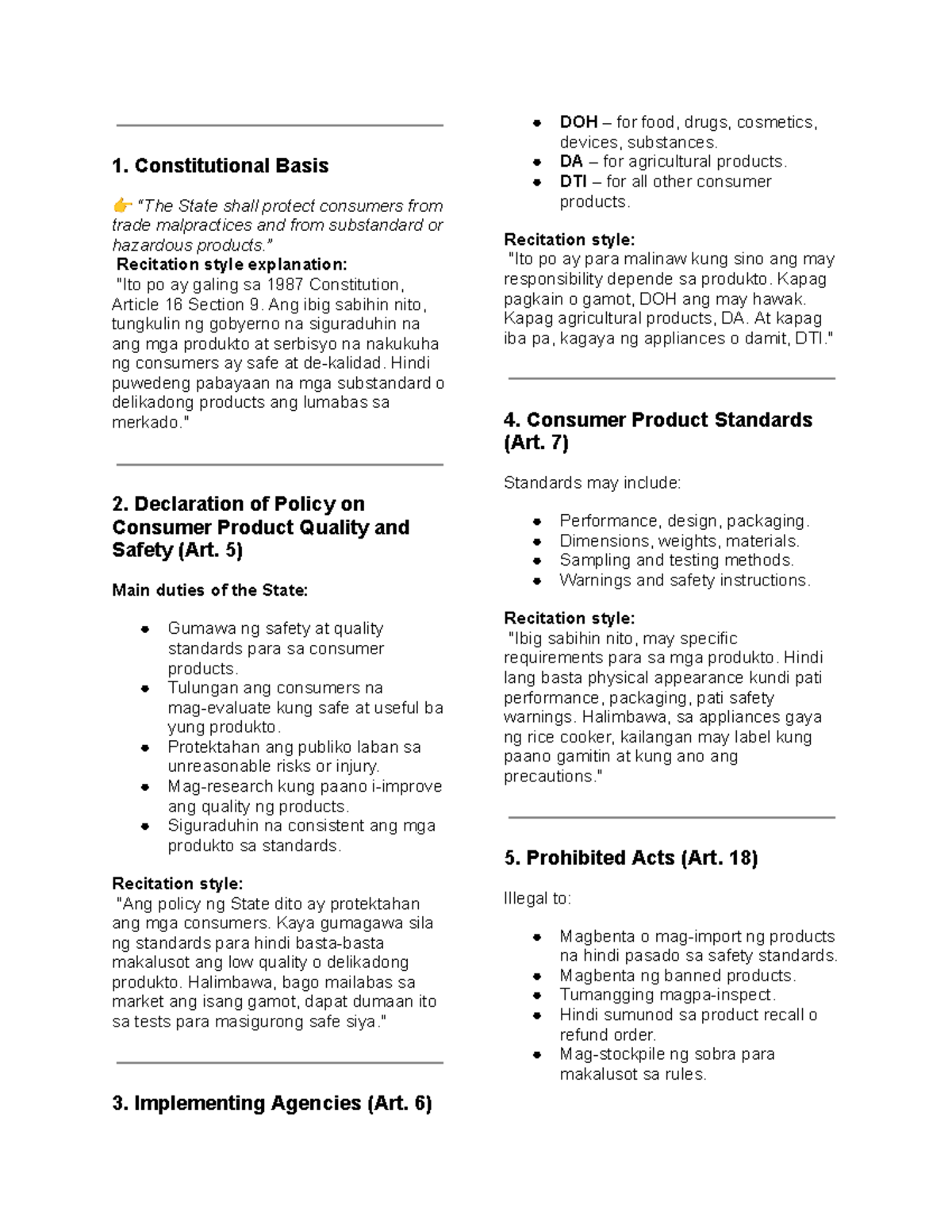 Consumer Protection and Rights: Insights from RA 7394 and the 1987 ...