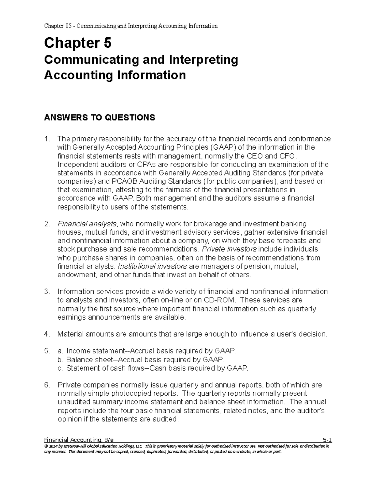 Chapter 5 Solutions-excluding homework - Chapter 05 - Communicating and ...