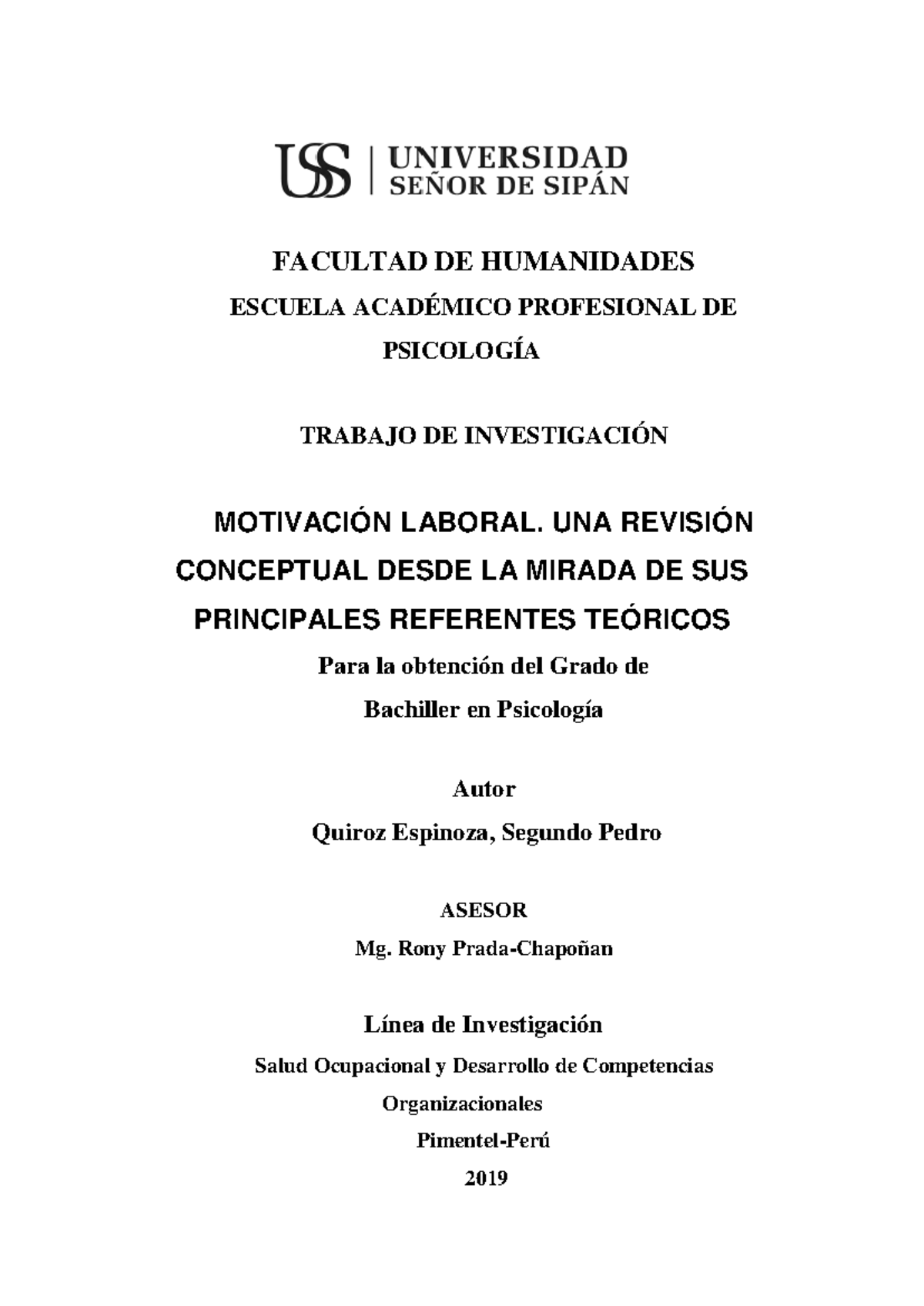 Trabajo de Investigación: Motivación Laboral - Revisión Conceptual ...
