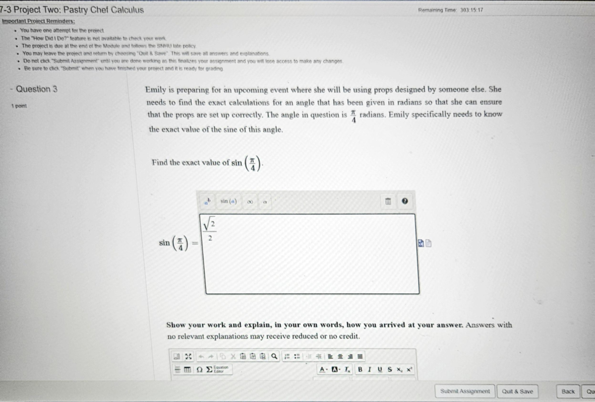 7-3 Project: Calculating Sine Values for Geometry Applications - Studocu