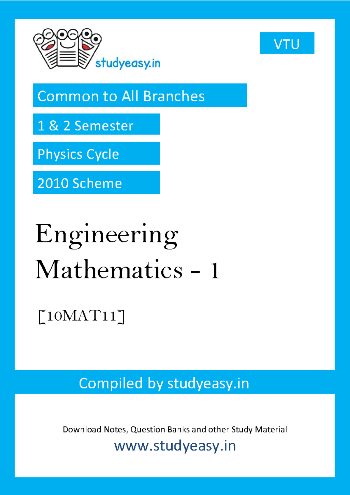 VTU 1st & 2nd Sem Engineering Mathematics I Notes & Concepts - Studocu