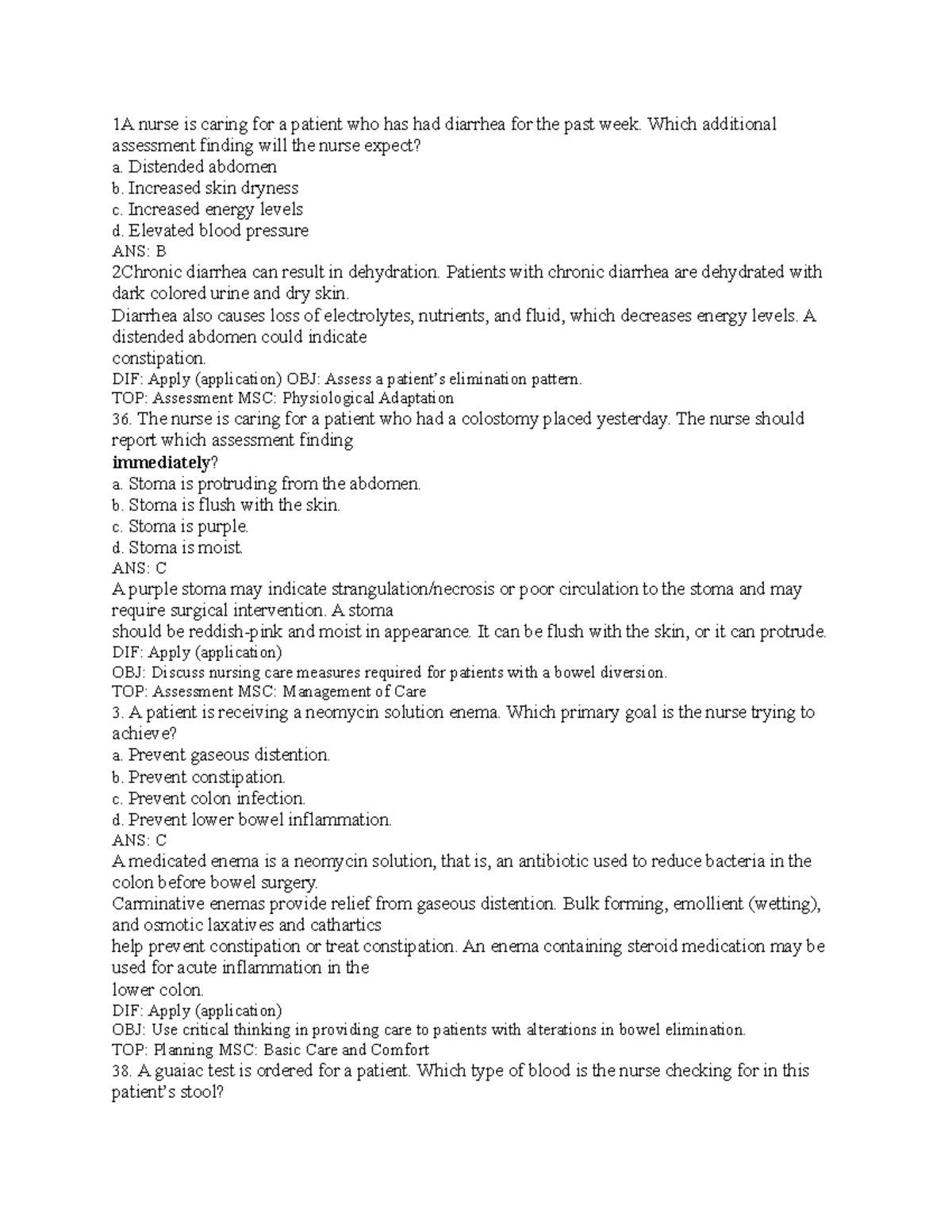 NUR 300: Quiz on Nursing Implications for GI Tract Diagnostics - Studocu