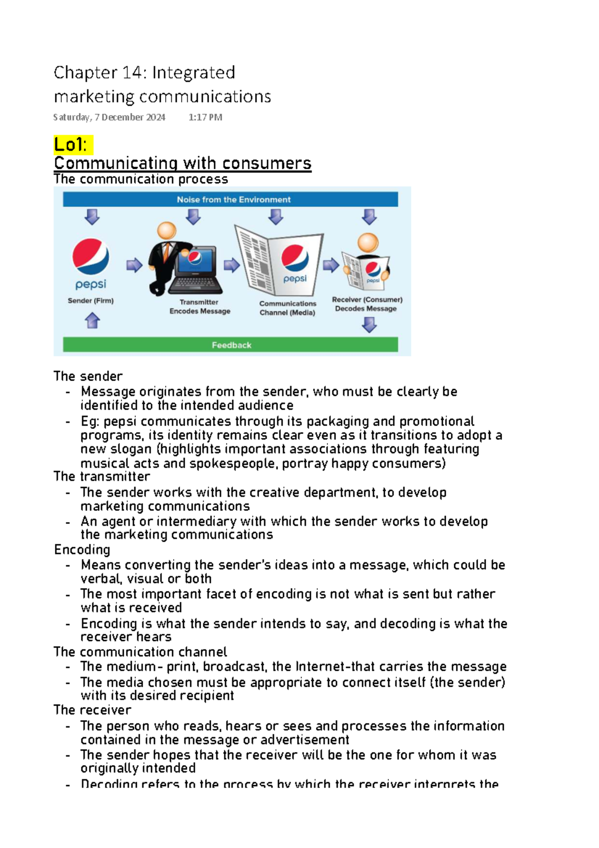 Chapter 14: Integrated Marketing Communications Overview - Studocu