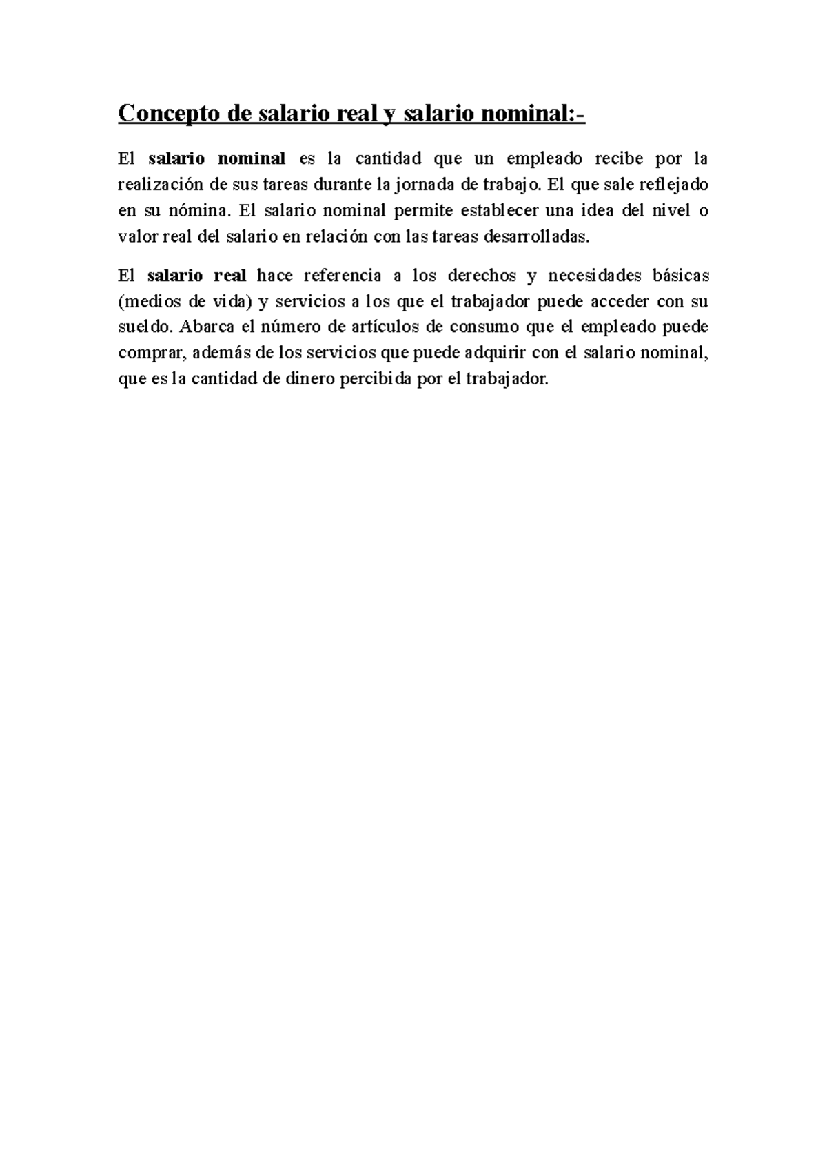 Salario real y Salario nominal y sus diferencias e importancia ...
