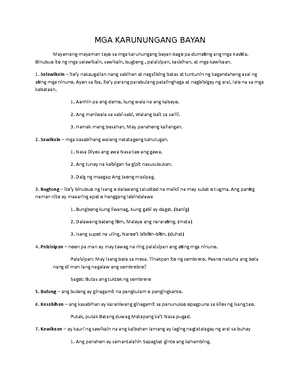 Mga Akdang Patula - Lecture notes 1 - Mga Akdang Patula ANG TULA Ang ...