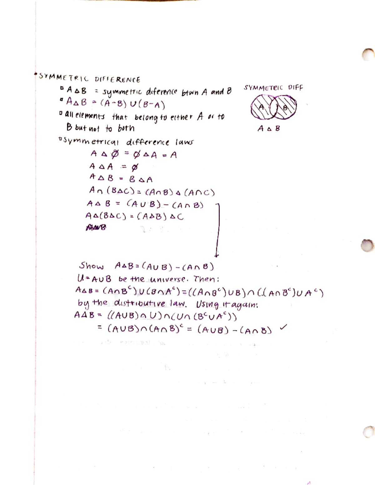 Set Theory: Symmetric Difference and Functions (ST101) - Studocu