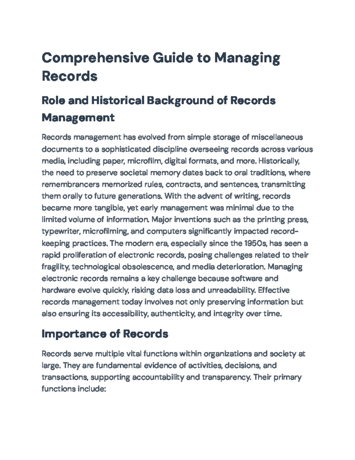 Comprehensive Guide to Records Management: Strategies & Historical ...