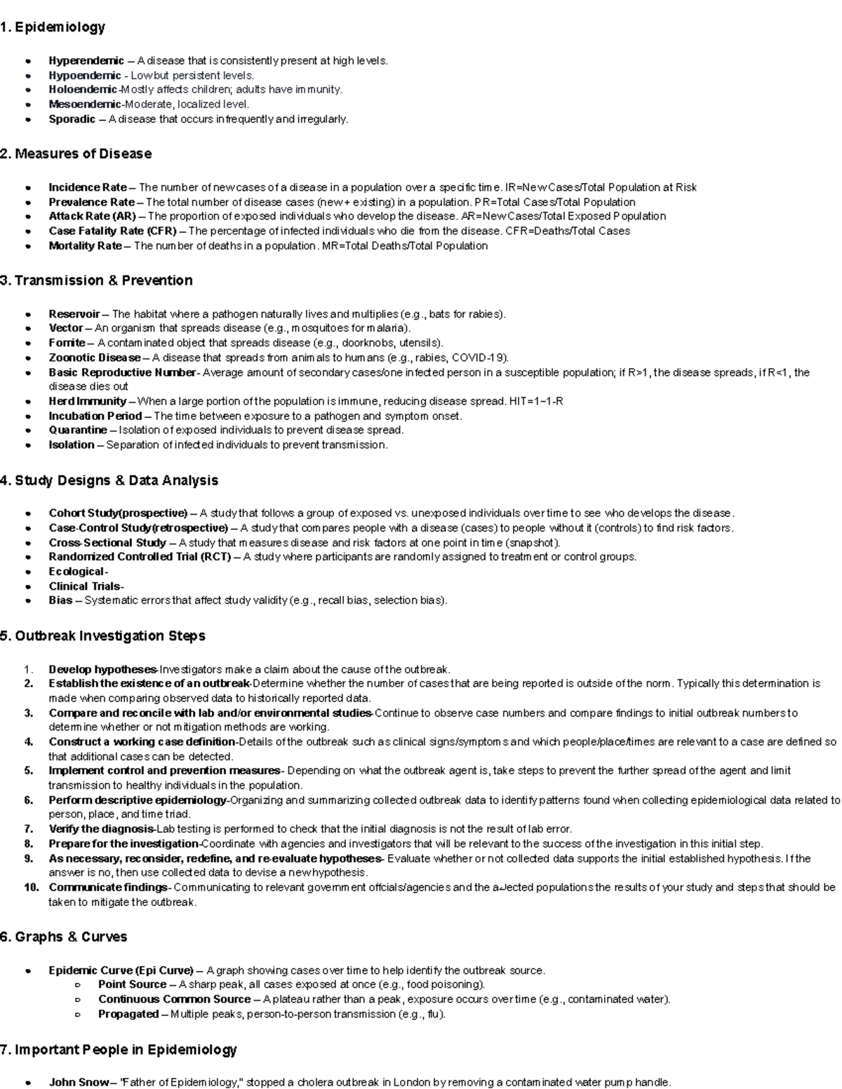 Disease Detectives Div B cheat sheets - 1. Epidemiology Hyperendemic ...