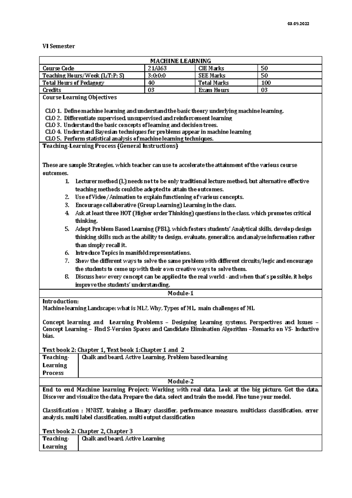 Machine Learning Course Notes - 21AI63 VI Semester - Studocu