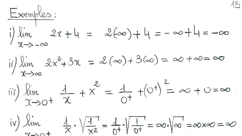 Cours 5 - Limites et Formes Indéterminées en Calculus - Studocu