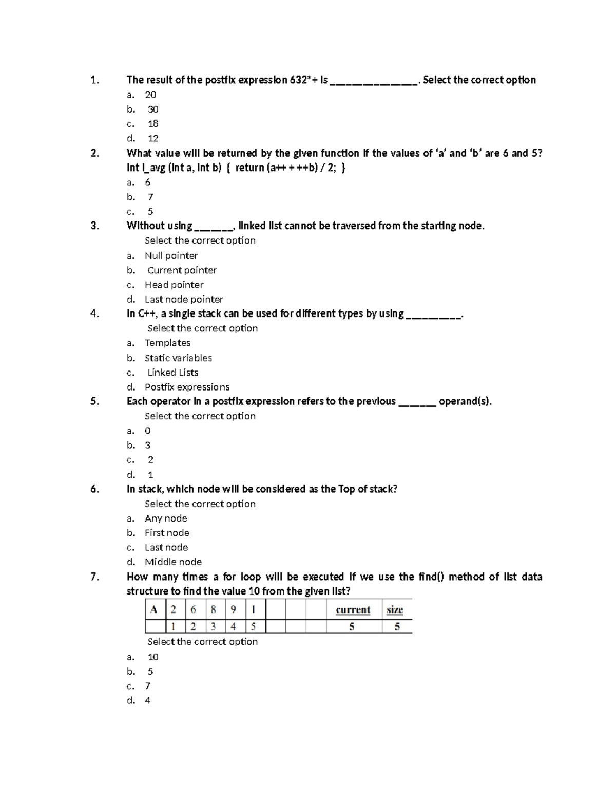 Cs301 Graded Quiz 1 - Fall 2024: Postfix Expressions & Linked Lists - Studocu