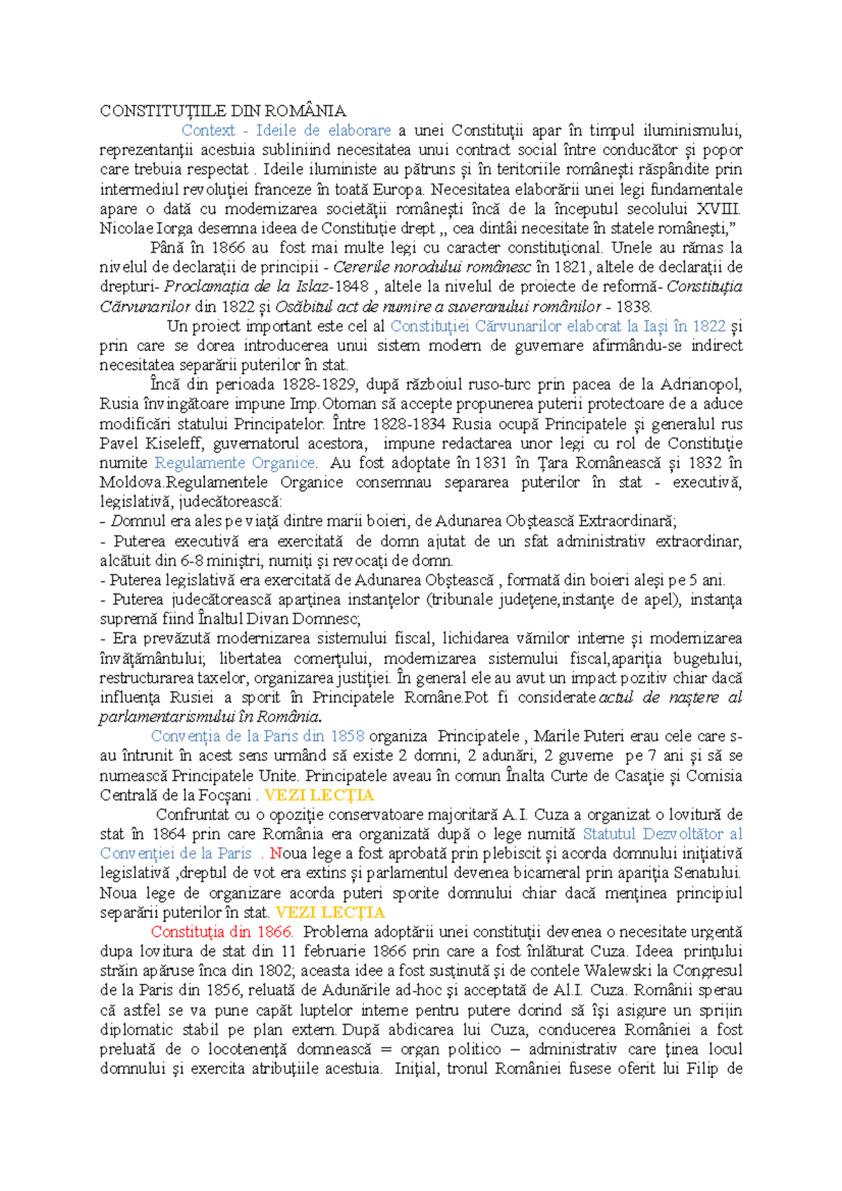 Evoluția Constituțiilor României: De la 1866 la perioada comunistă ...