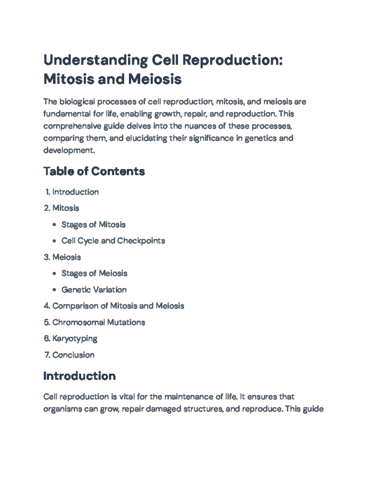 Cell Reproduction: A Comprehensive Guide to Mitosis and Meiosis ...