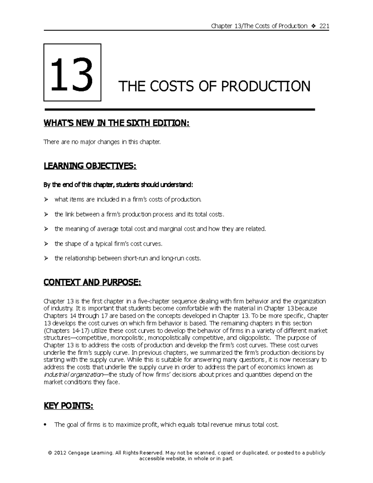 Chapter 13 - Understanding Costs of Production: Key Insights & Concepts ...