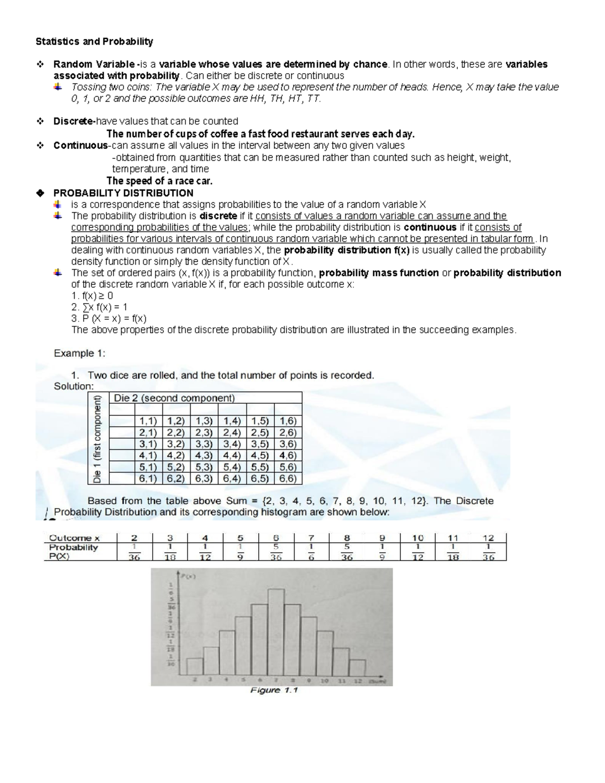 Statistics and Probability Reviewer converted - Statistics and Probability Random Variable -is a ...