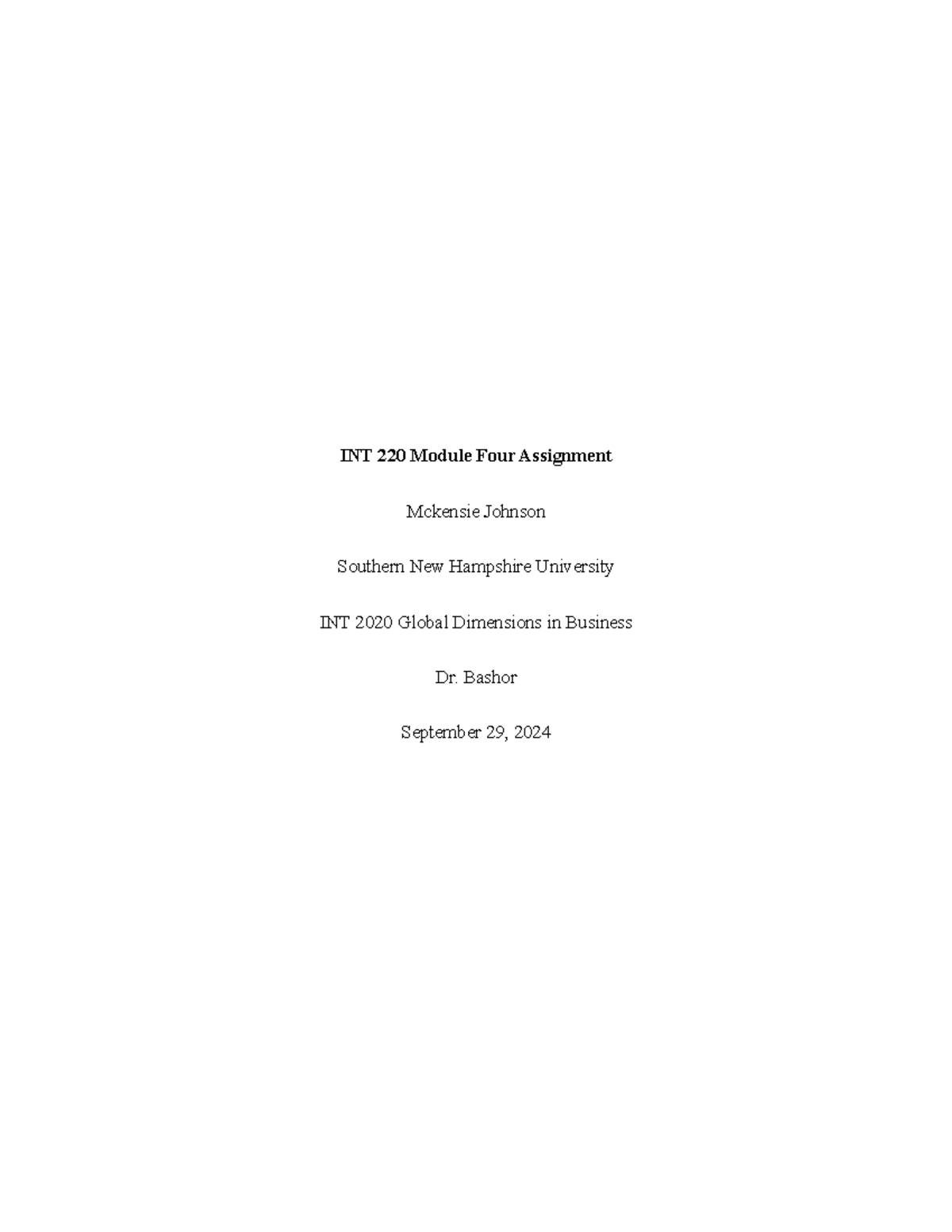 INT 220 Module Four Assignment - INT 220 Module Four Assignment ...