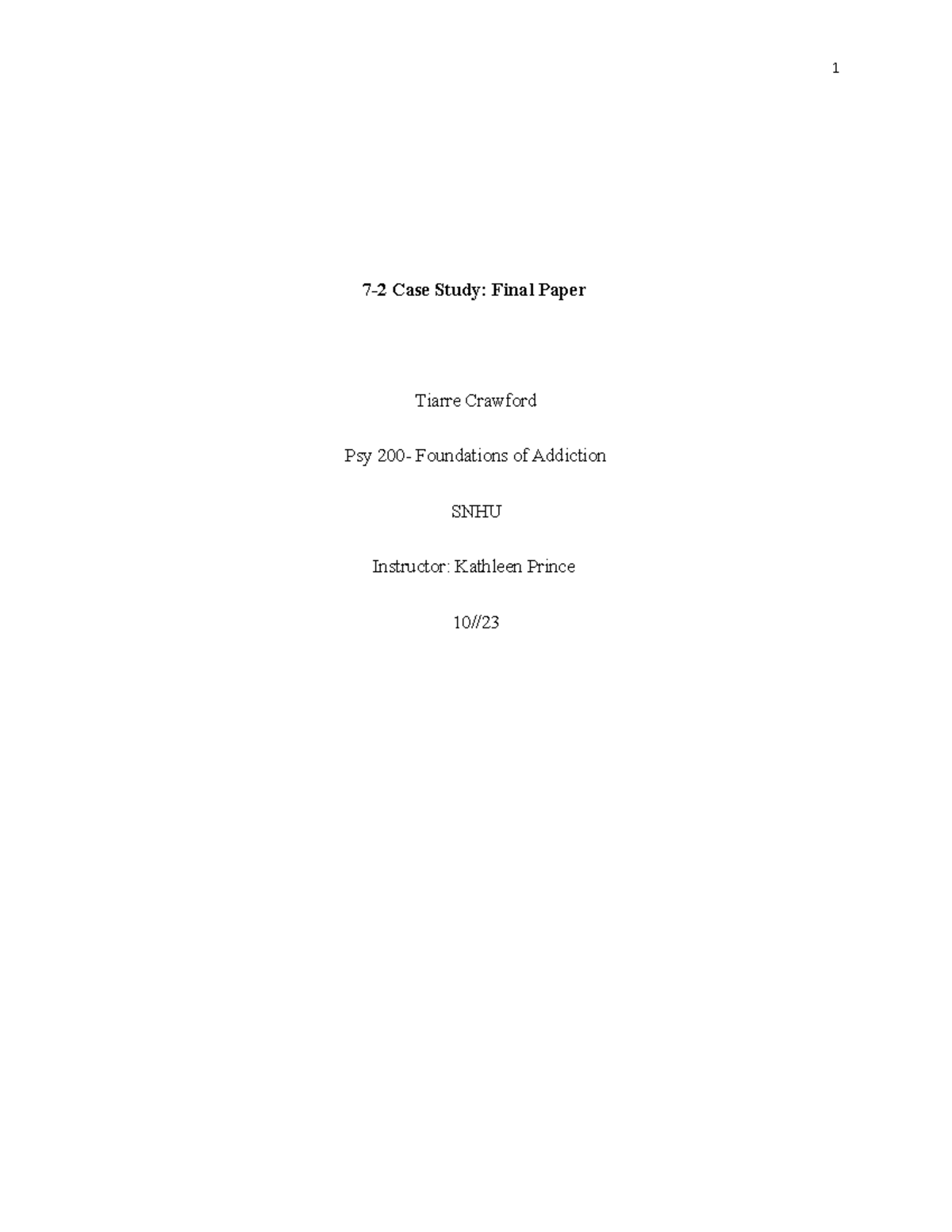 Psy 200 Module 7 Case Study: Robert's Alcohol Addiction Intervention - Studocu