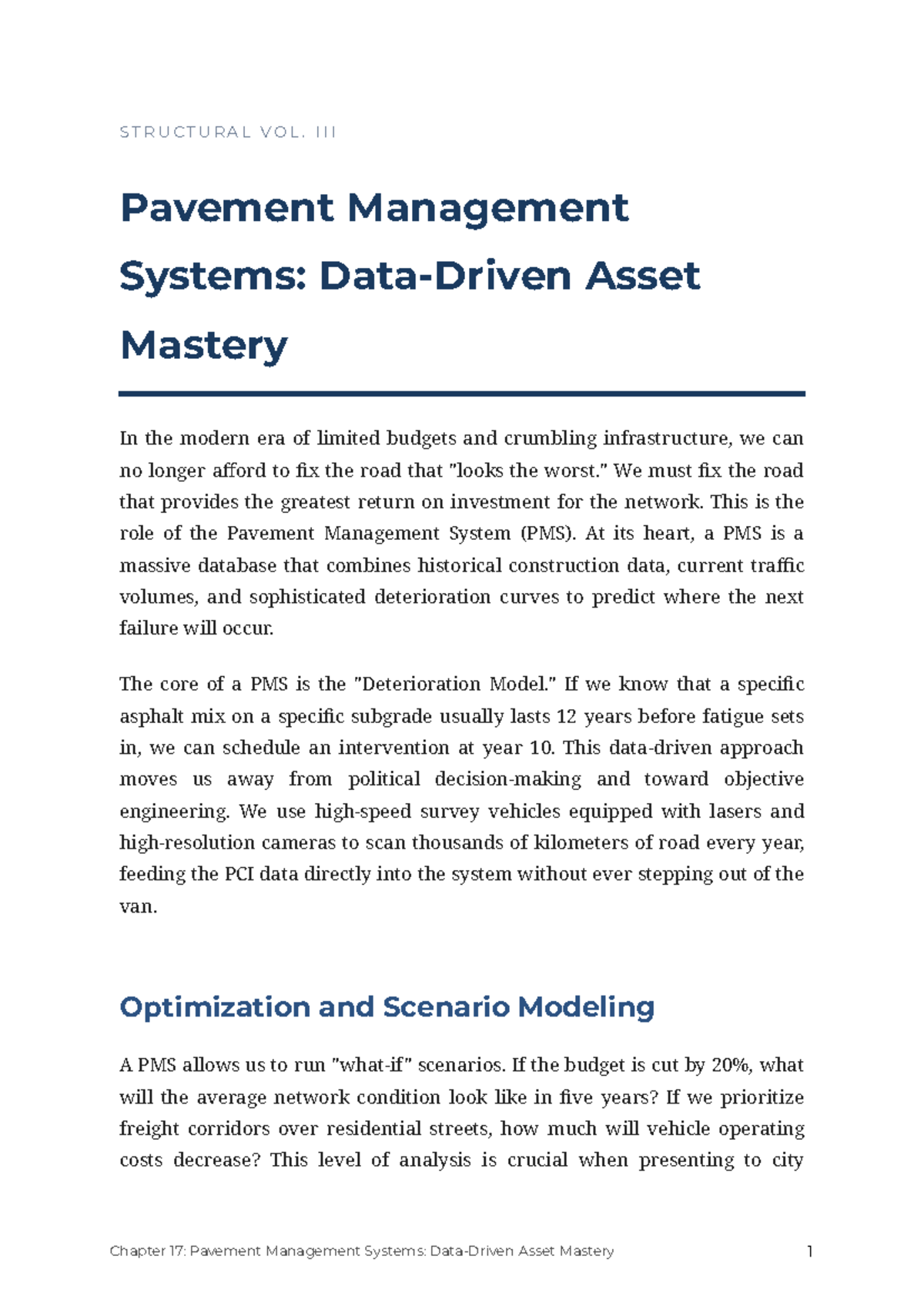 Chapter 17: Pavement Management Systems - Asset Mastery Insights - Studocu