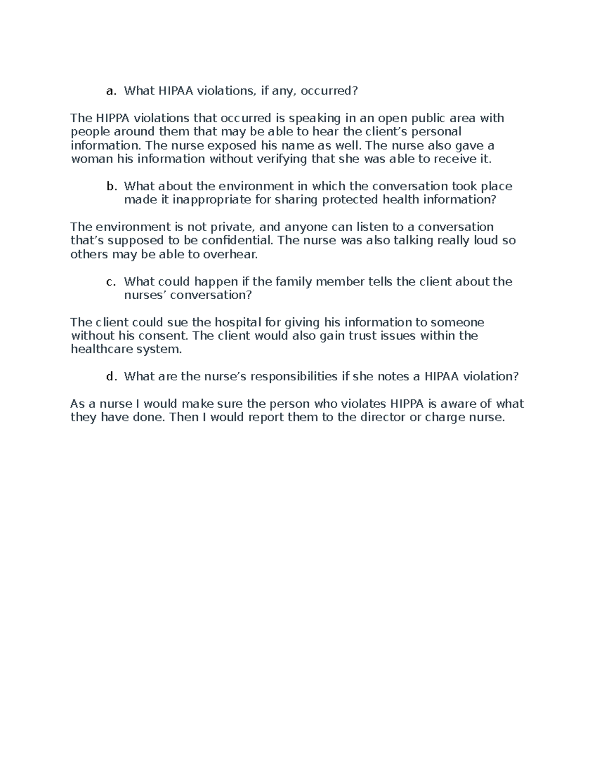 Discussion 4: HIPAA Violations in Communication Ethics - Studocu