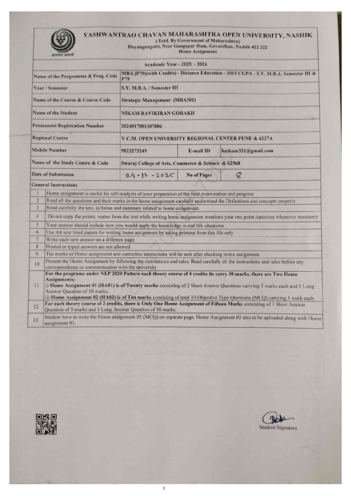 MBA301 - Home Assignment on Strategic Management Concepts - Studocu