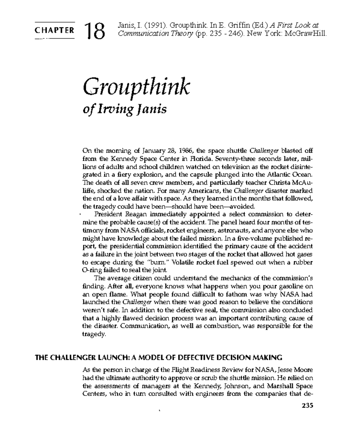 Chapter 18: Groupthink and Decision-Making Failures in Organizations ...