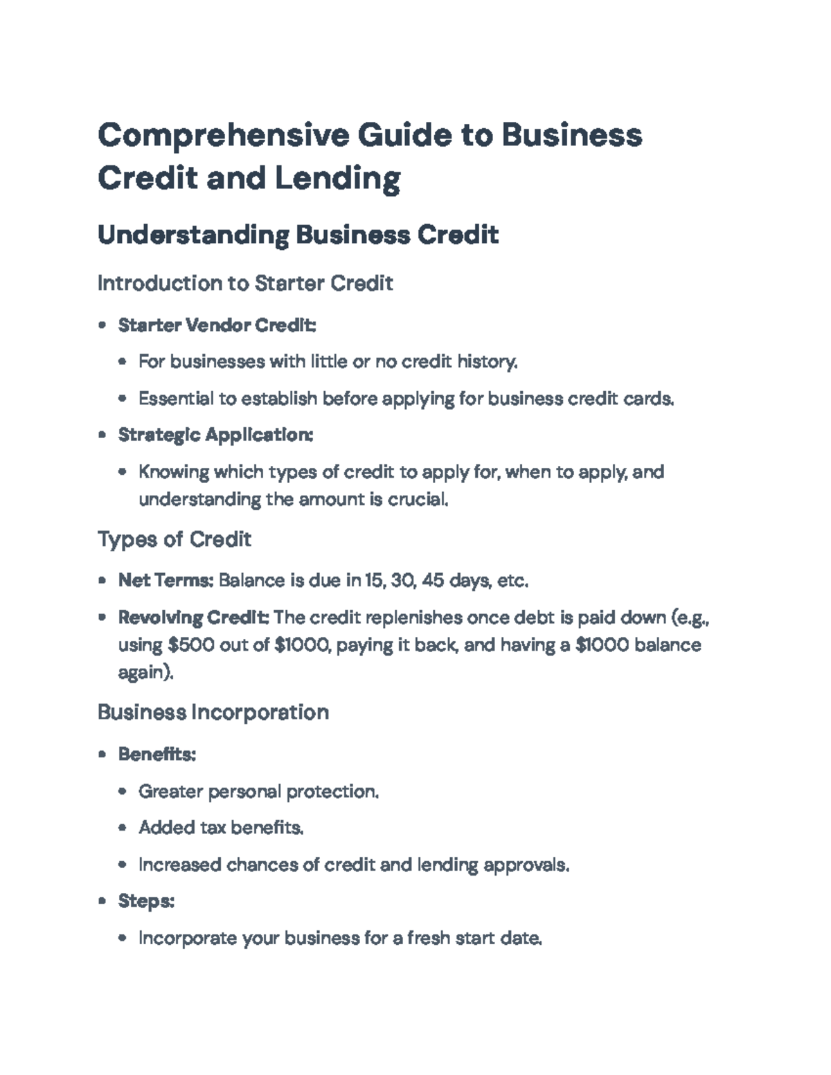 Understanding Business Credit & Lending Strategies: A Comprehensive ...