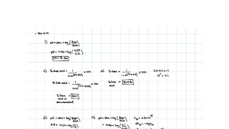 Homework 10 - Buffers and pH Calculations - Studocu