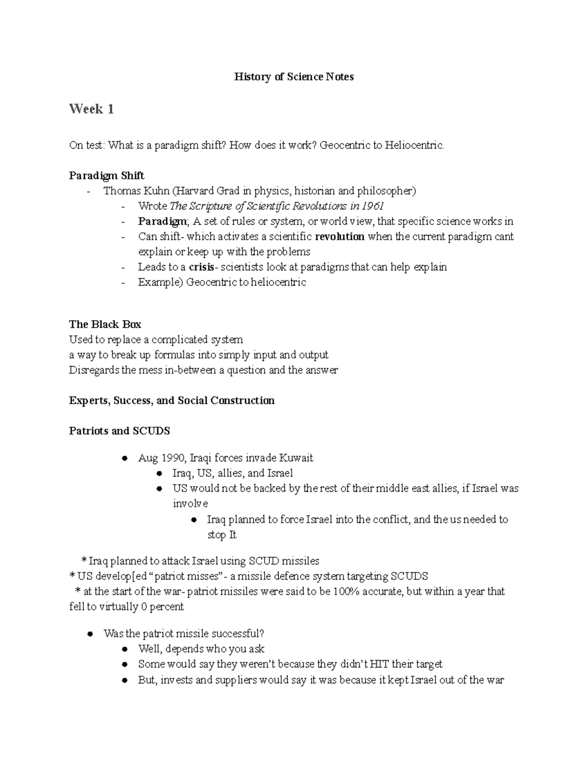 History of science notes: Understanding paradigm shifts and revolutions ...