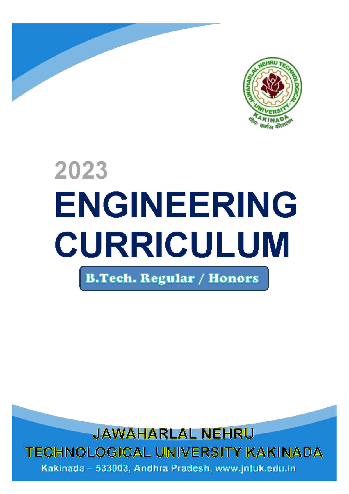 B.Tech. R23 Engineering Curriculum Overview 2023 - JNTUK Regulations ...