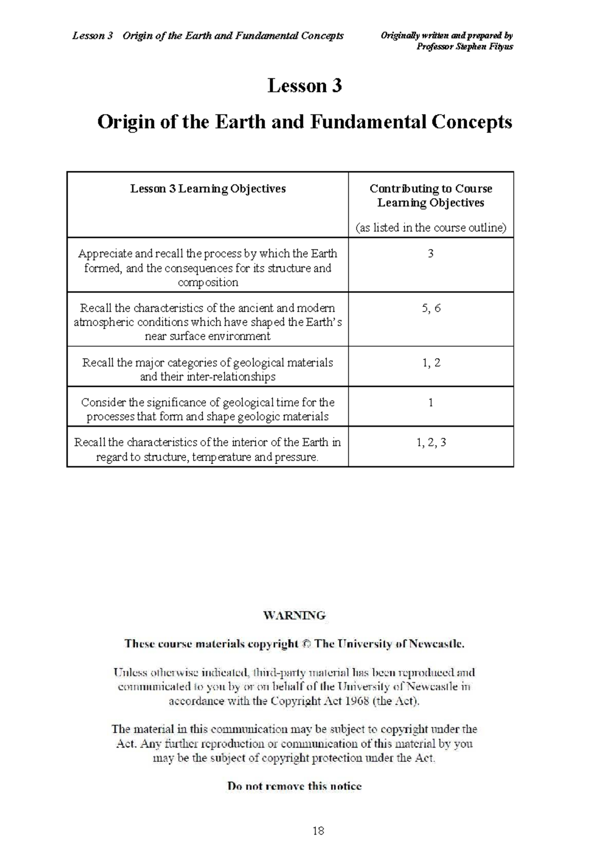Geology 101: Lesson 3 - Origin of the Earth & Key Concepts - Studocu