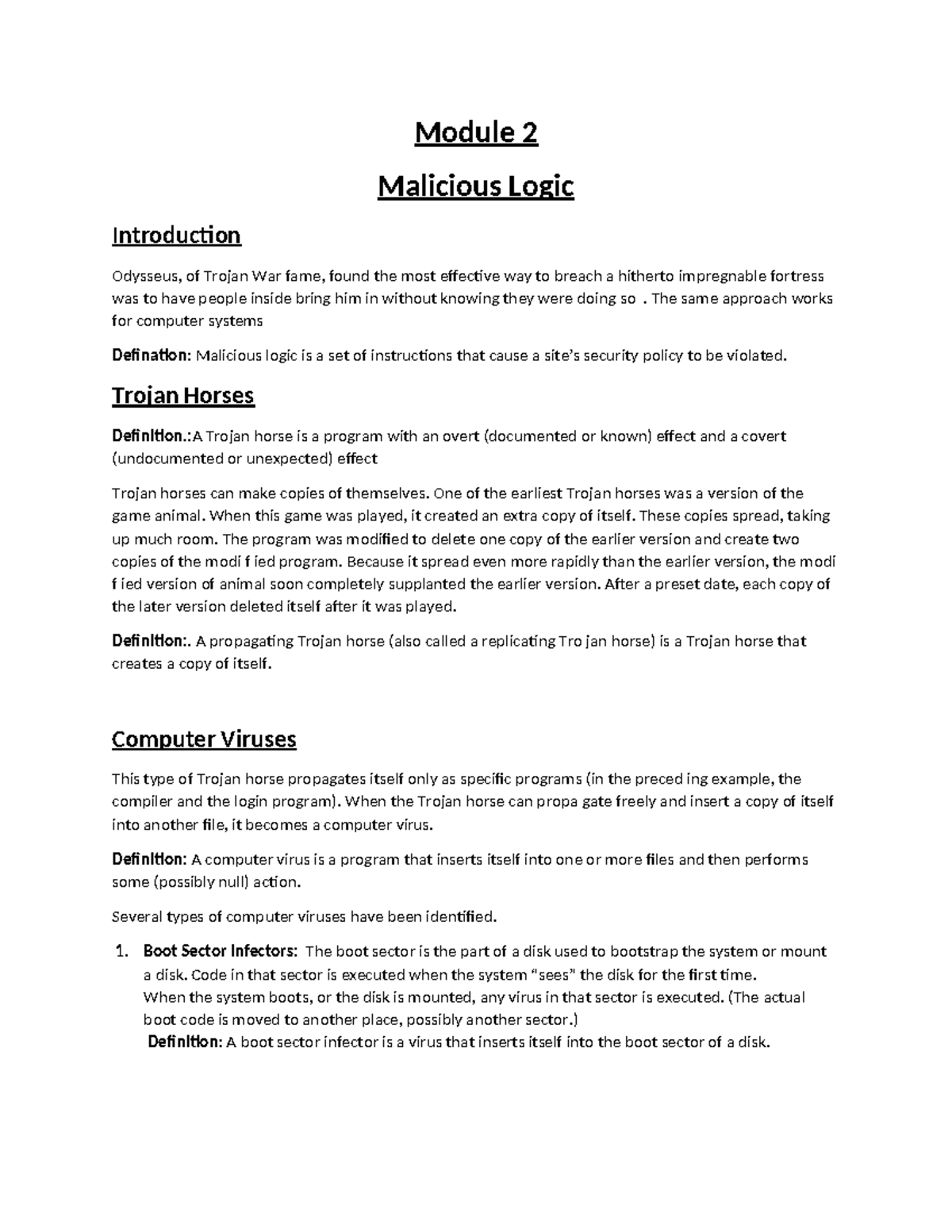CNS Module 2 - Introduction to Malicious Logic and Computer Viruses ...