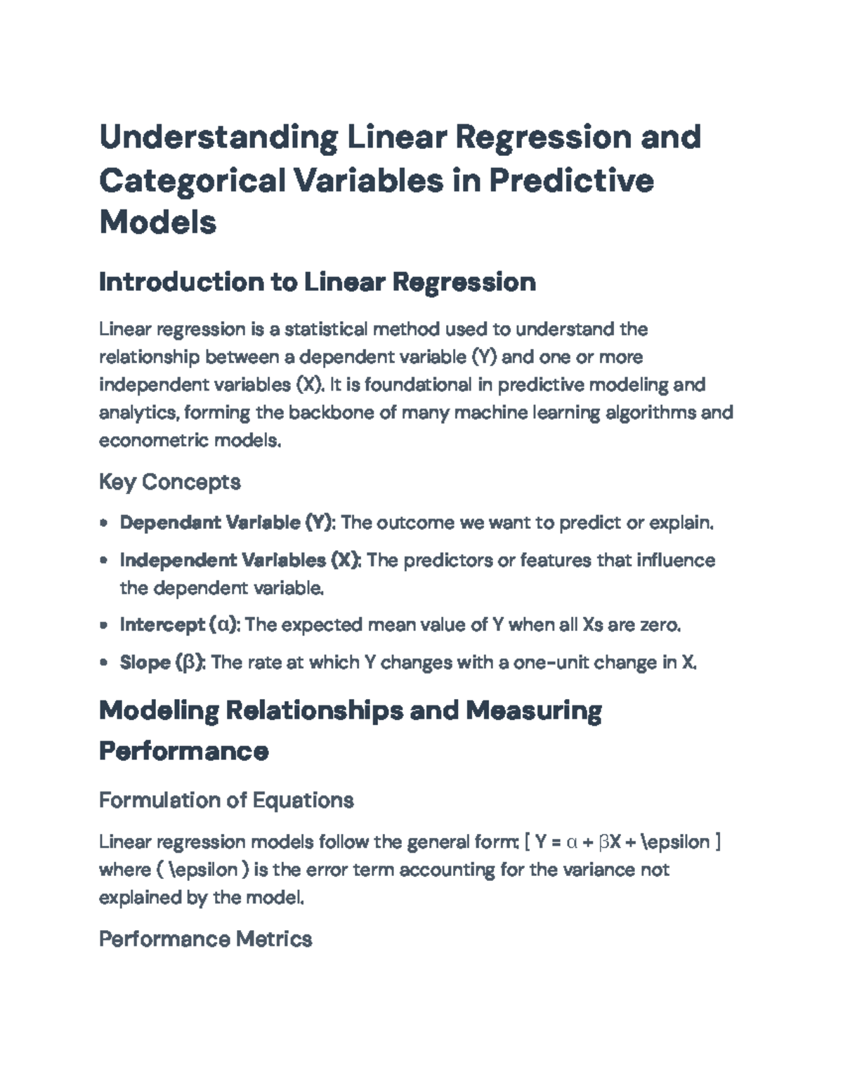 Understanding Linear Regression & Categorical Variables in Predictive ...