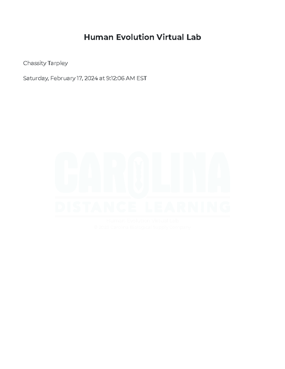 Lab 1 - Human Evolution Virtual Lab Answers & Analysis - Studocu