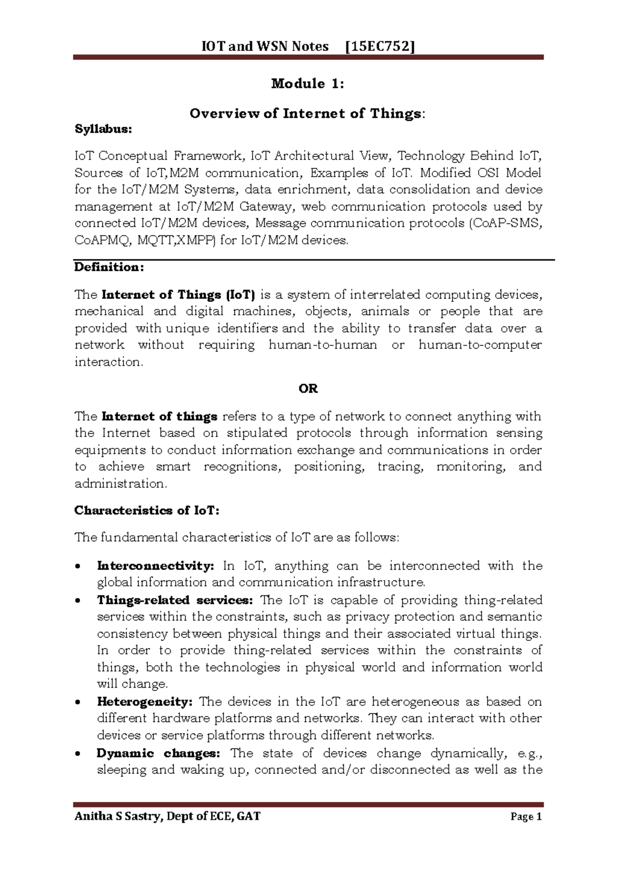IoT Module 1: Overview of Internet of Things Concepts & Architecture ...
