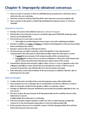 Chaptert FOUR cases for contract my own summary - CHAPTERT FOUR SLIDE A FRAUDULENT, - Studocu