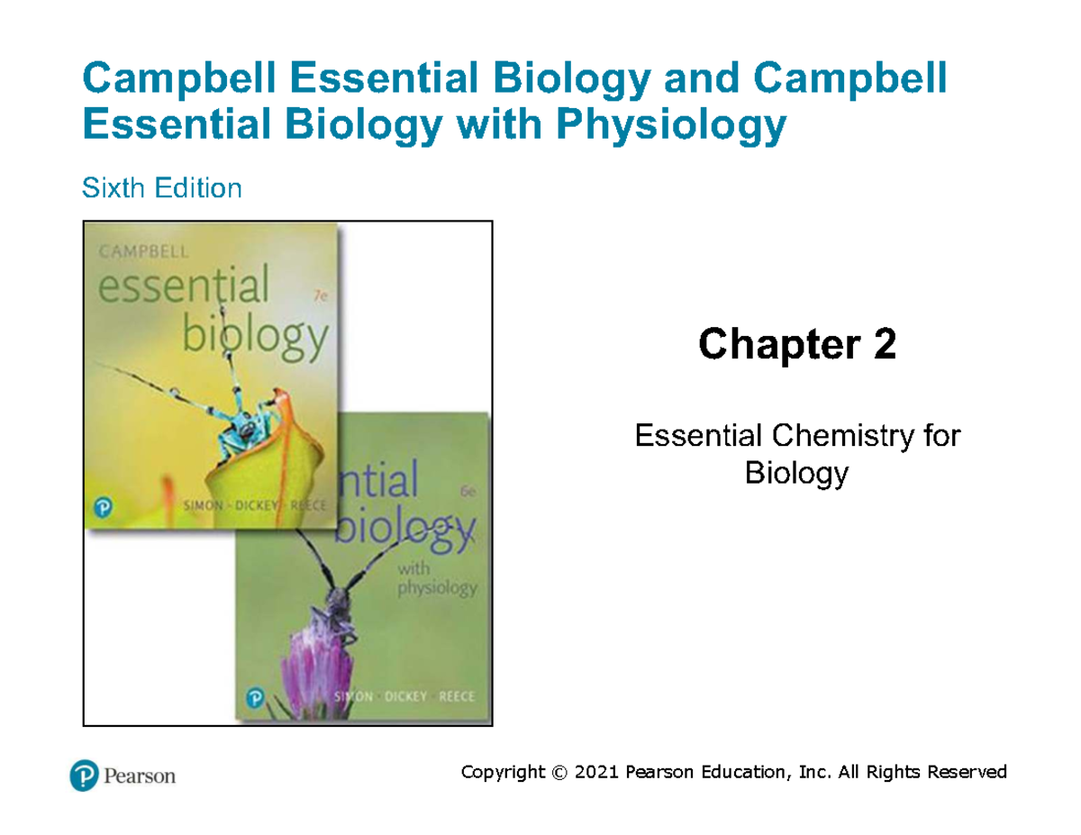 Campbell Essential Biology (6th Ed) Chapter 2: Essential Chemistry ...