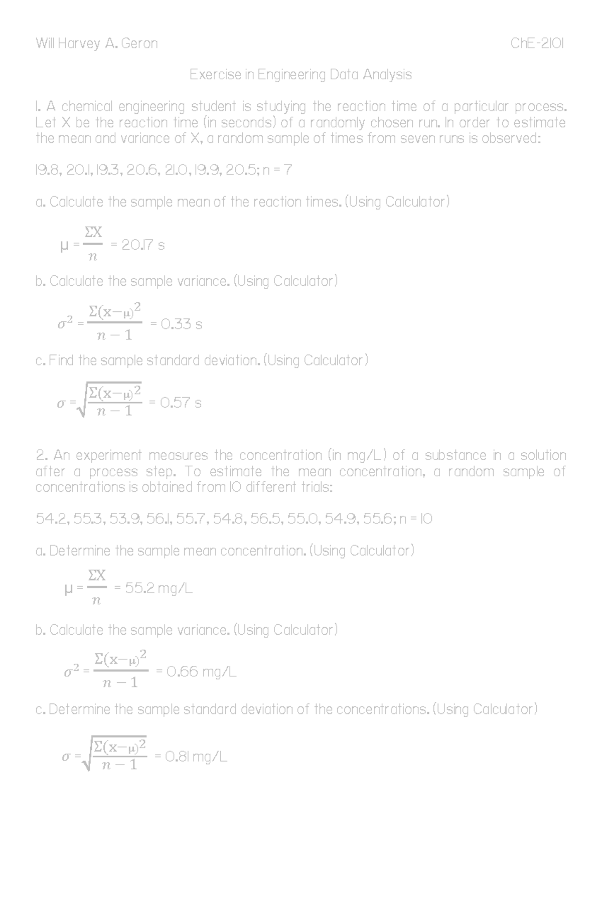 EDA practice problems - Will Harvey A. Geron ChE- Exercise in ...