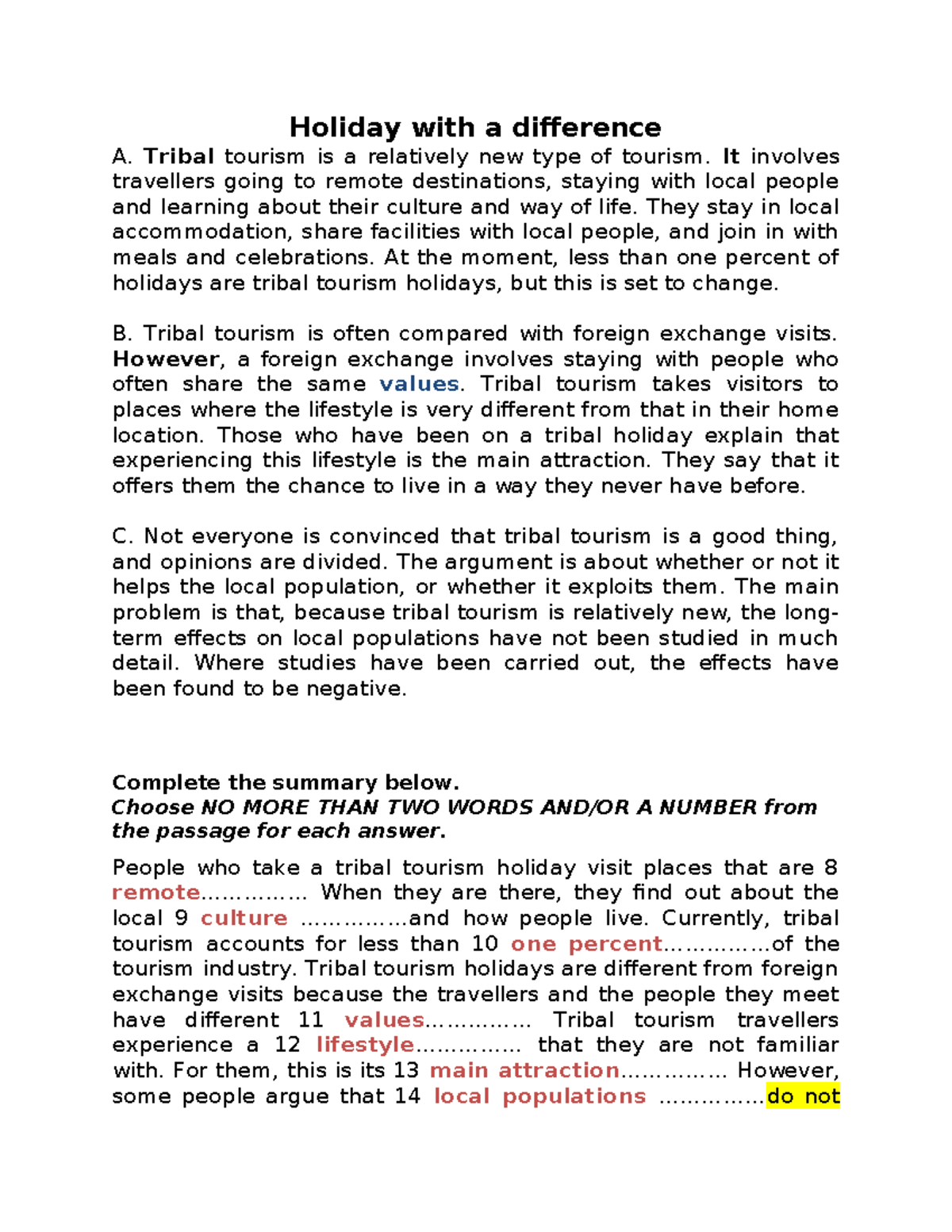 Exploring Tribal Tourism: A Unique Holiday Experience - Studocu