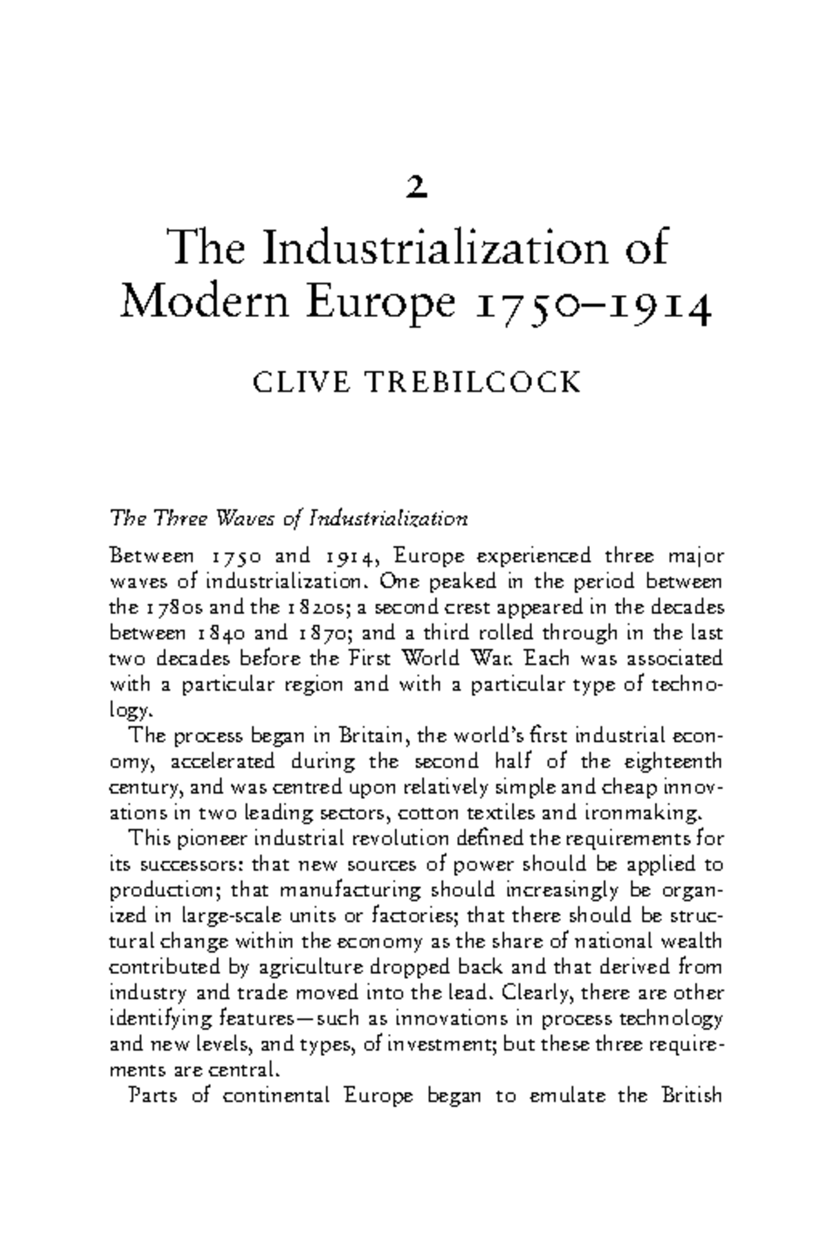 Industrialization in Modern Europe (1750–1914) - A Comprehensive ...