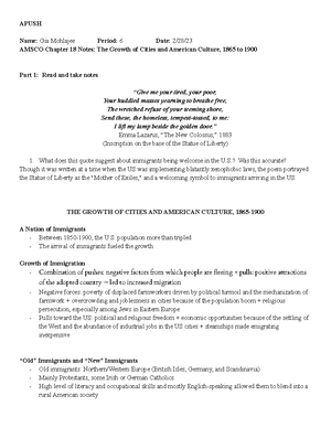 Period 6 Apush Notes - Period 6 1865- Topic 6. Pg. 404 Contextualizing ...