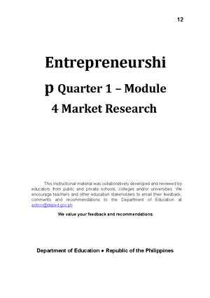 Entrep 12 Q1 Mod9 Business-Implementation v1 - 12 Entrepreneurship ...