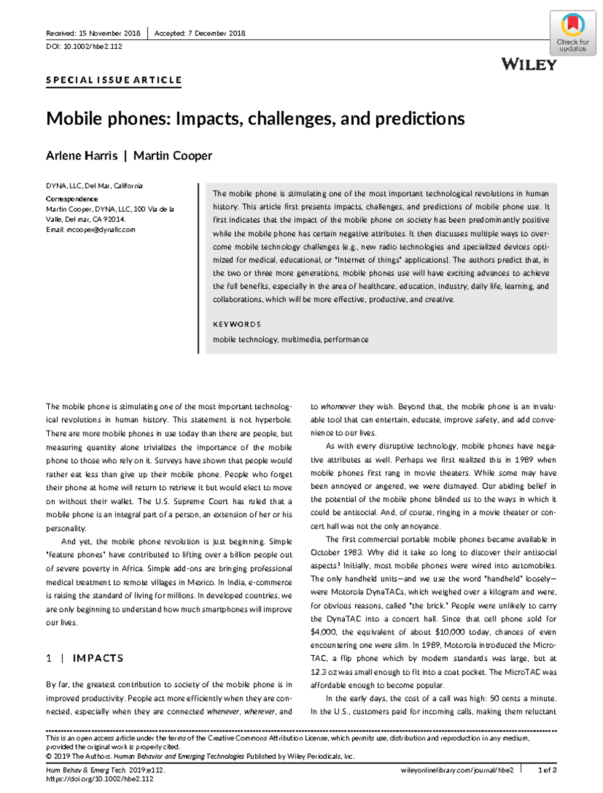 Mobile Phones: Impacts, Challenges, and Future Predictions - Studocu