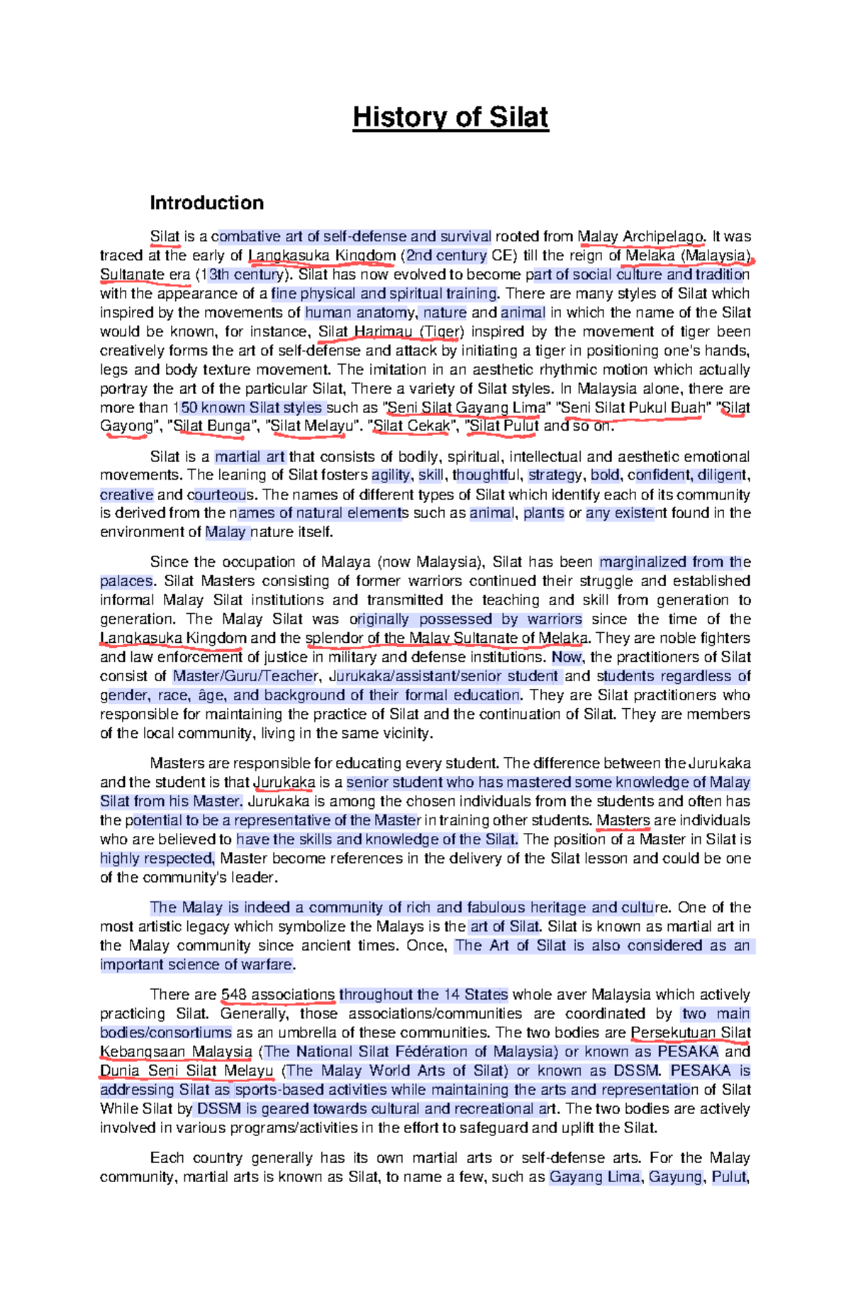 History of Silat - History of Silat Introduction Silat is a combative ...