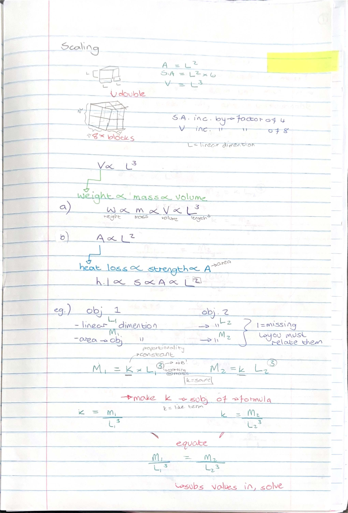 Scaling in Physics: L² and L³ Relationships Explained - Studocu