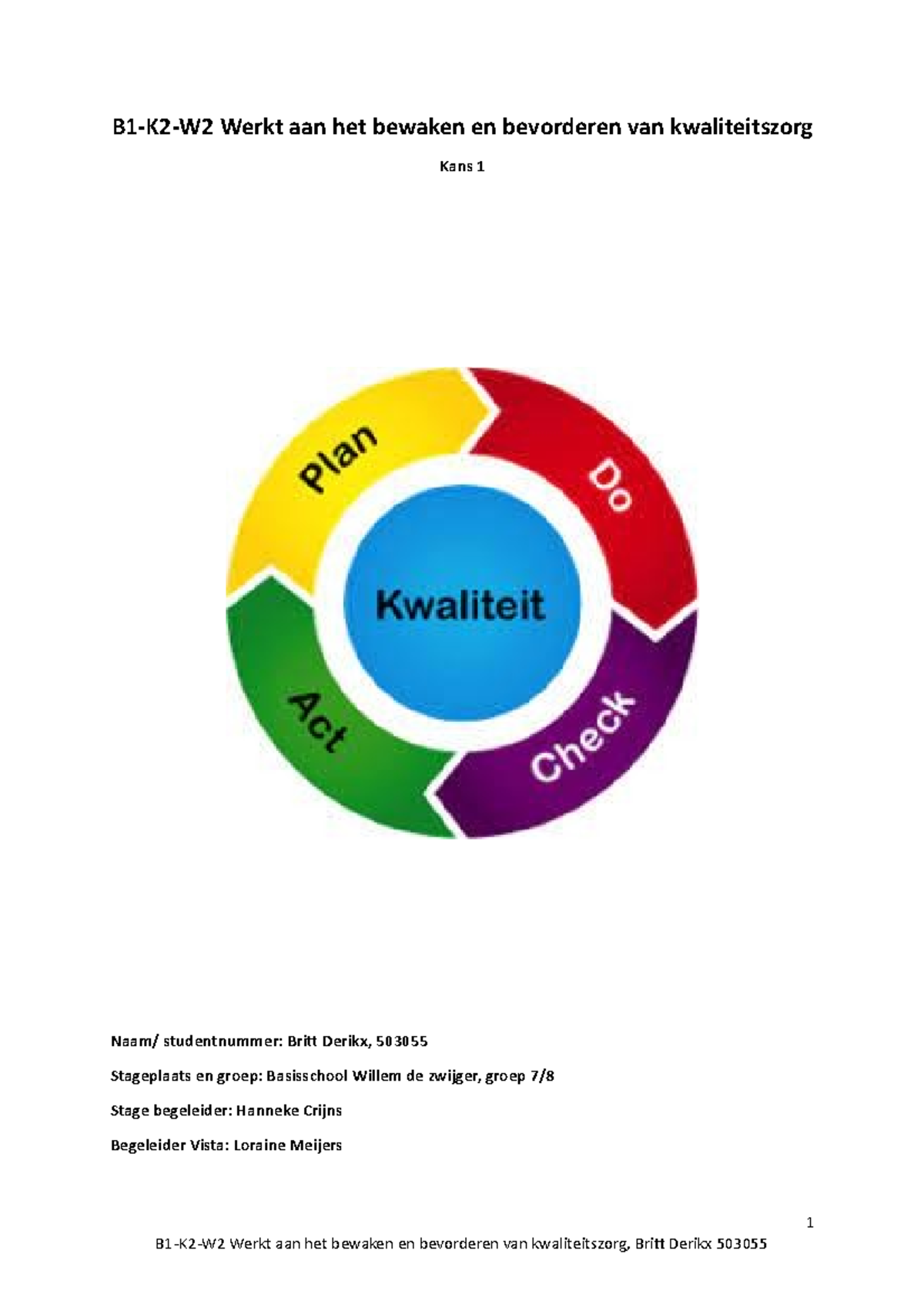 B1-K2-W2 Kwaliteitszorg: Rol van Vertrouwenspersoon en Verbeterplan ...