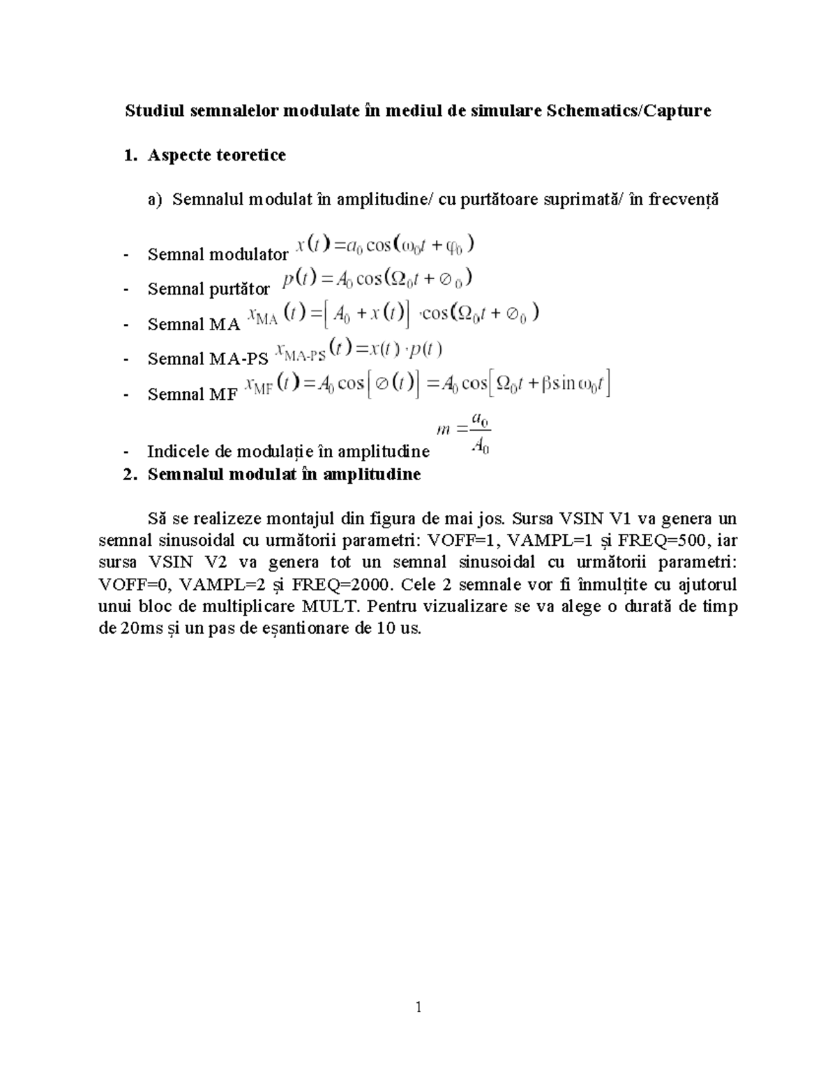 Laborator 6 Nedelea Daniel Florin - Studiul semnalelor modulate în mediul de simulare - Studocu