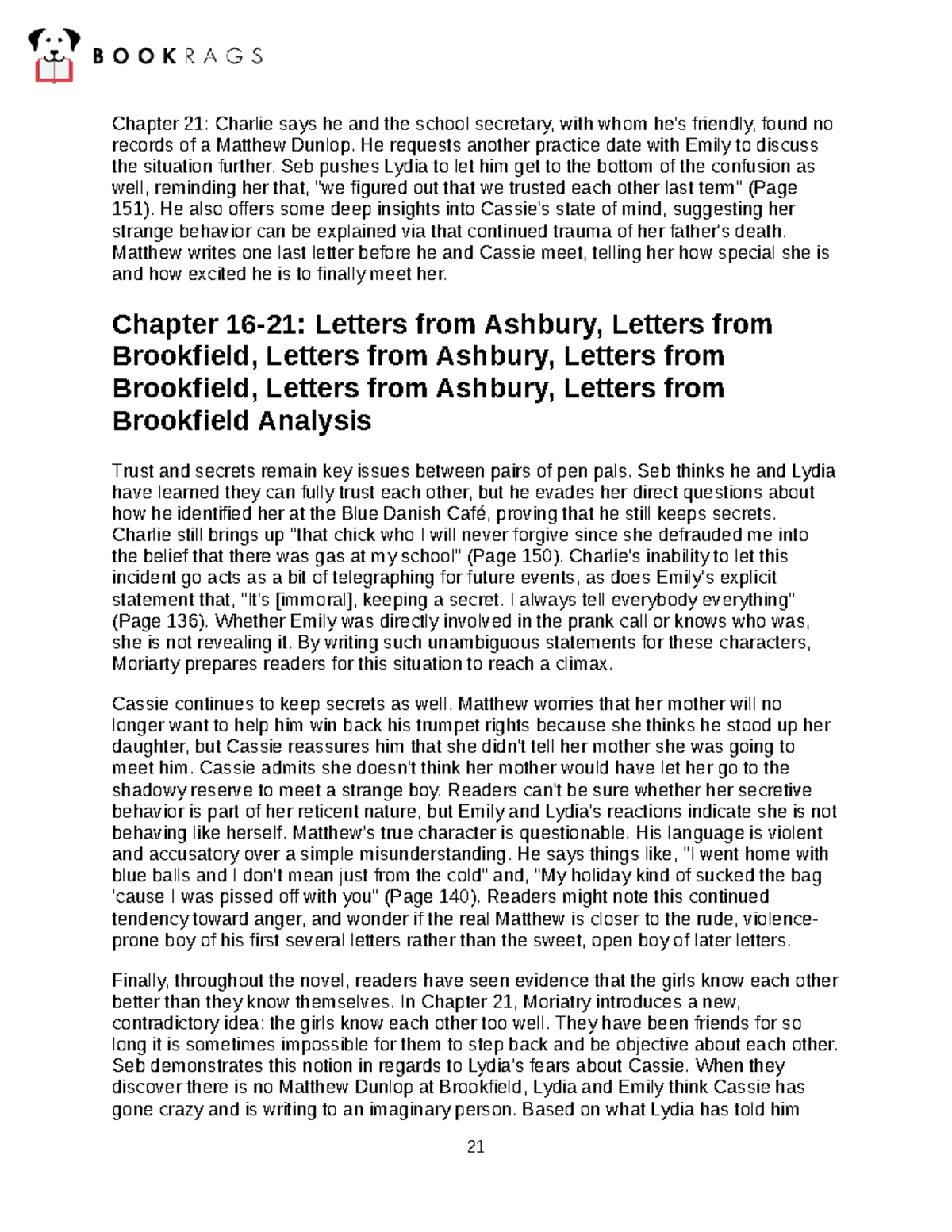 Study Guide for Secret Assignments: Ch. 16-21 Analysis & Insights - Studocu