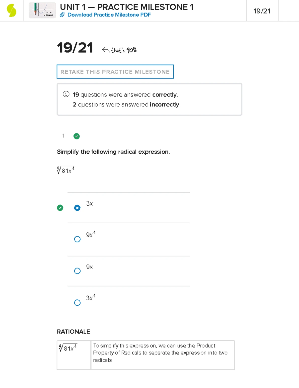 Sophia Algebra Practice Milestone 4 - Unit 4 Exam Review Guide - Studocu